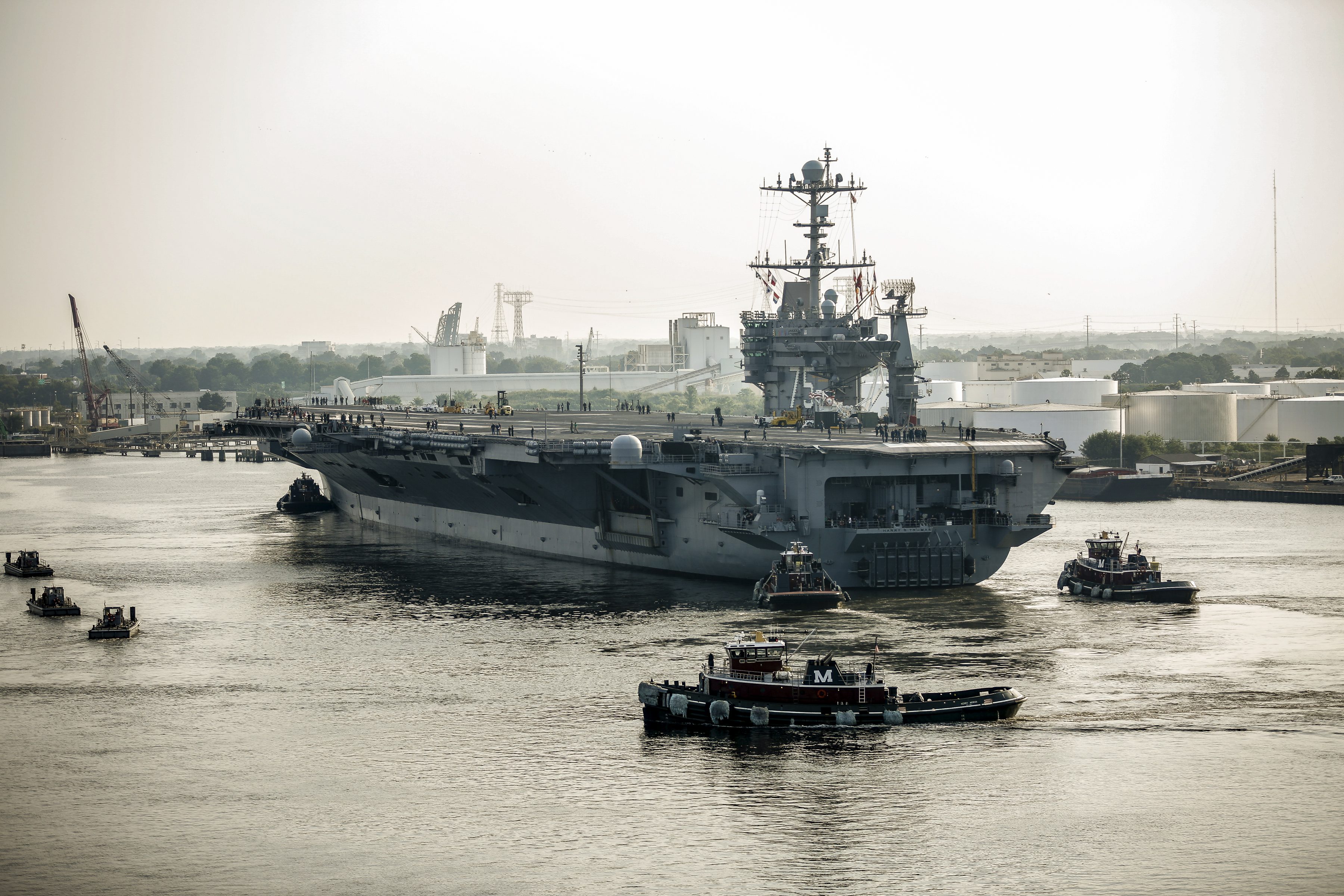 American supercarrier USS Harry S. Truman sails for sea trials